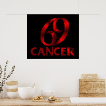 Red Cancer Horoscope Symbol Poster | Zazzle