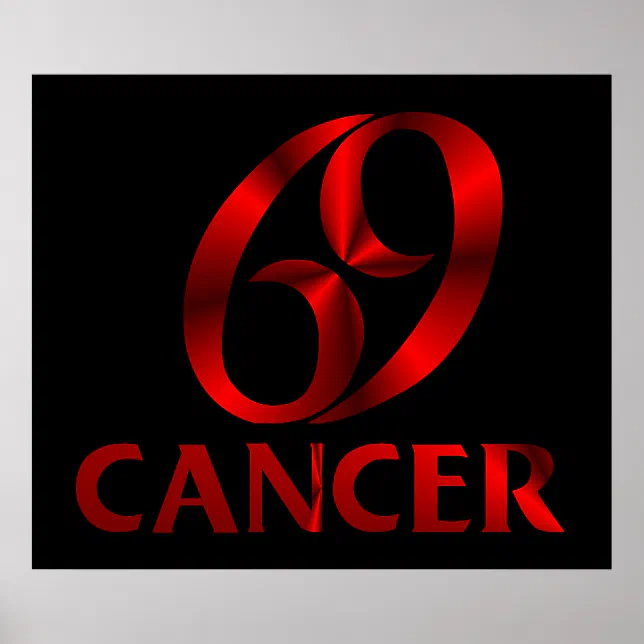 Red Cancer Horoscope Symbol Poster | Zazzle