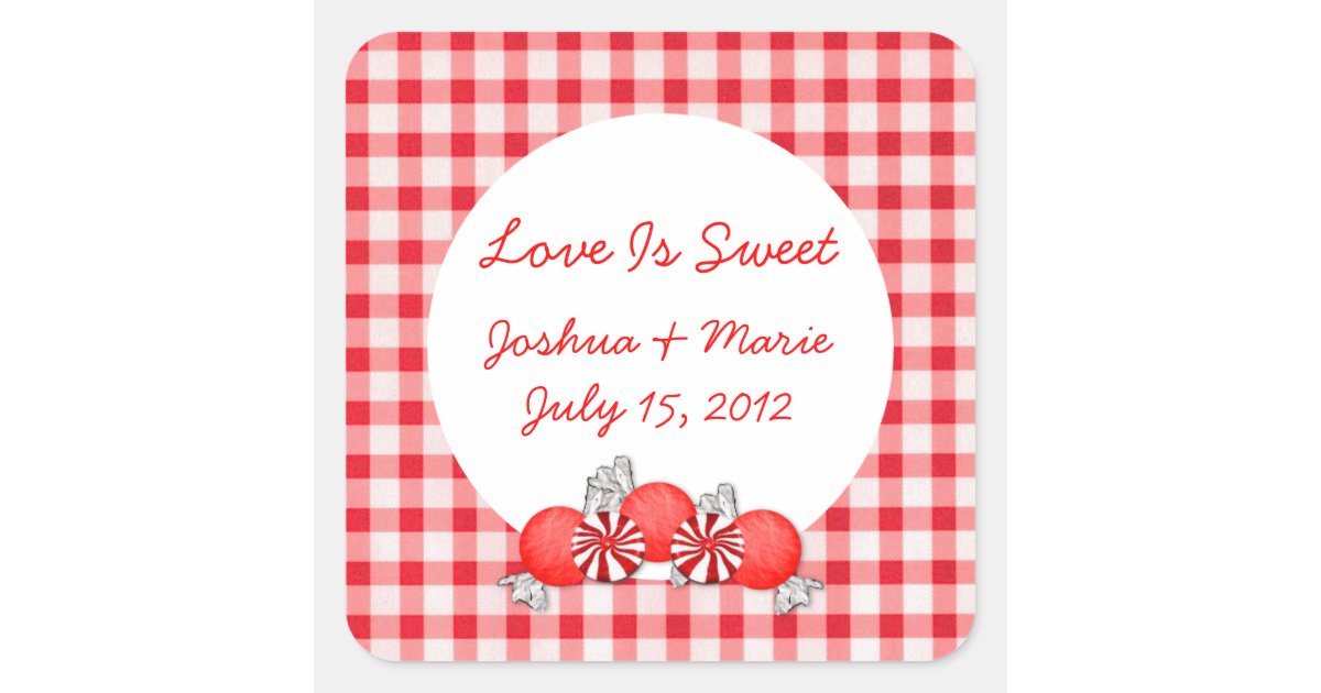 Red Candies Candy Buffet Sticker | Zazzle