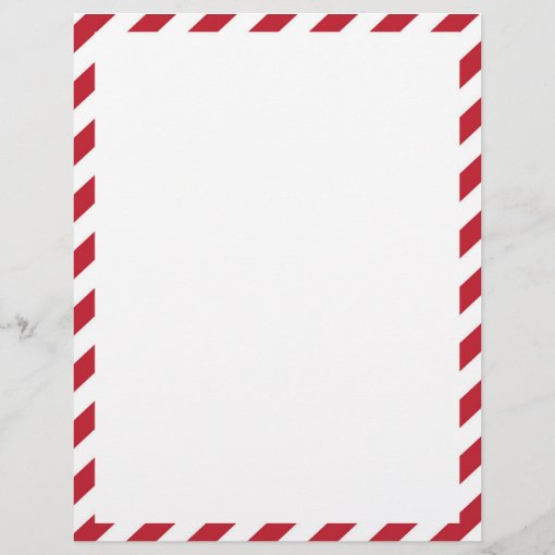 Red Candy Cane Letter to Santa Claus Stationary | Zazzle