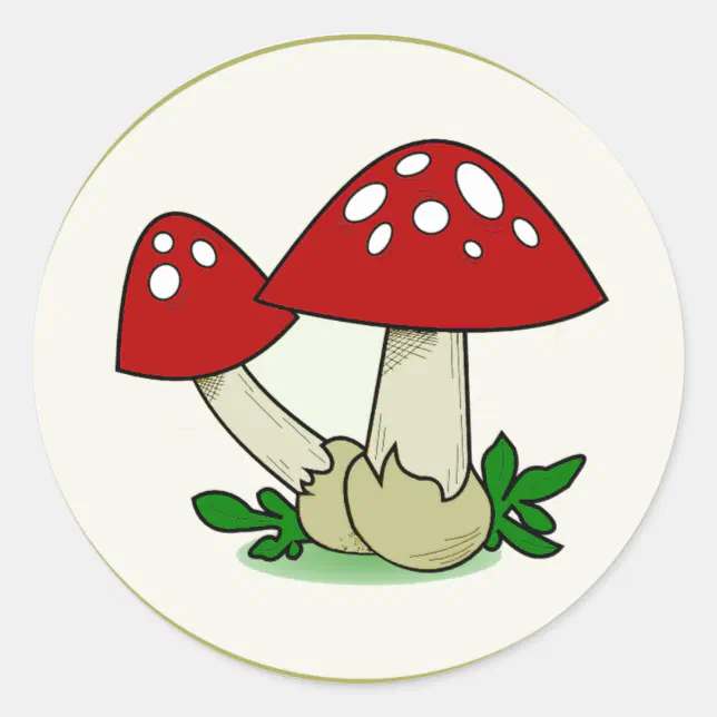 Red cap mushroom stickers | Zazzle