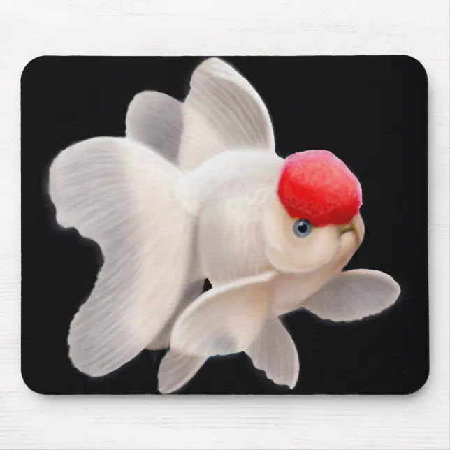 Red Cap Oranda Goldfish Mousepad | Zazzle