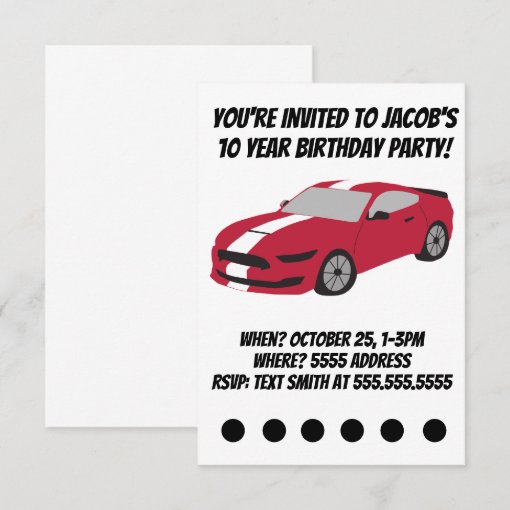 Red car boys/men birthday card | Zazzle