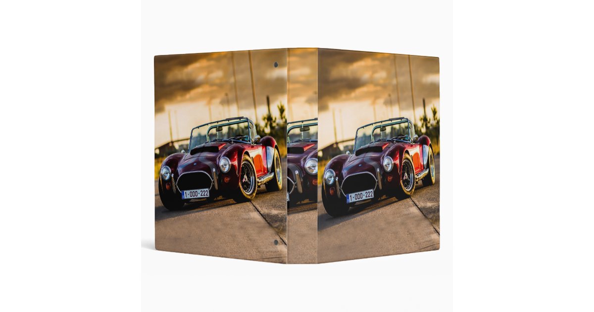 Red car.Classic car Binder | Zazzle