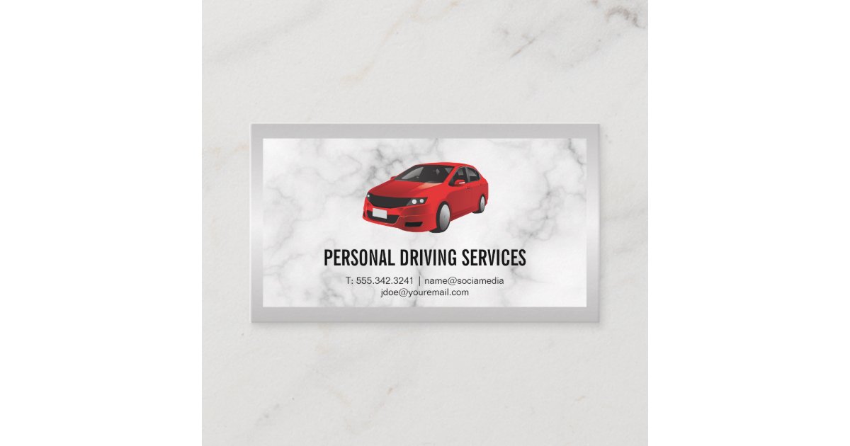 Red Car | Driving Services Business Card | Zazzle