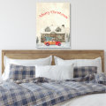 Red Car Winter Scene Merry Christmas Canvas Print | Zazzle