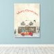 Red Car Winter Scene Merry Christmas Canvas Print | Zazzle