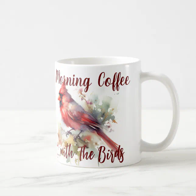 Red Cardinal Art Bird Morning Coffee Mug | Zazzle