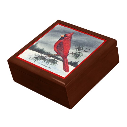 Red Cardinal Bird Design Jewelry Box | Zazzle.com