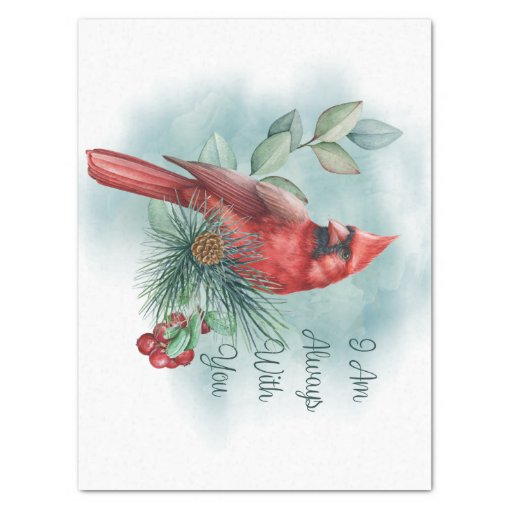 Red Cardinal Bird Remembering You Saying Tissue Paper | Zazzle