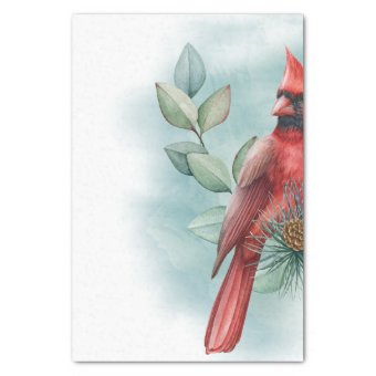 Red Cardinal Bird Remembering You Saying Tissue Paper | Zazzle