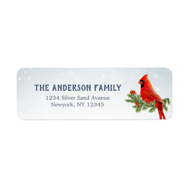 Red Cardinal Bird Return Address Labels | Zazzle