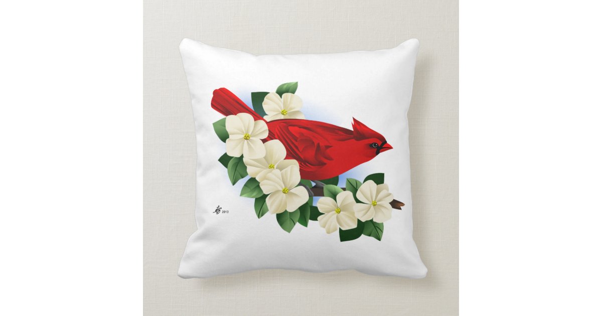 Red Cardinal Bird Throw Pillow | Zazzle.com