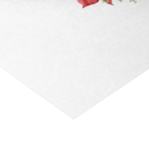 Red Cardinal Bird Watercolor Winter Christmas Tissue Paper | Zazzle