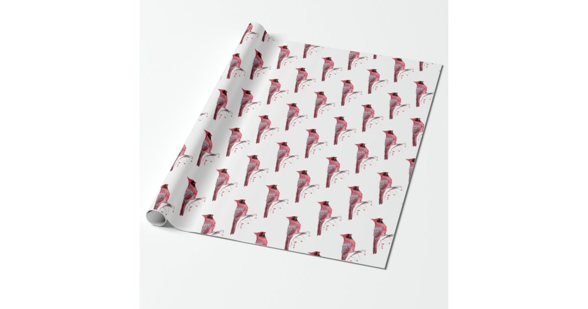 Red Cardinal Bird Wrapping Paper | Zazzle
