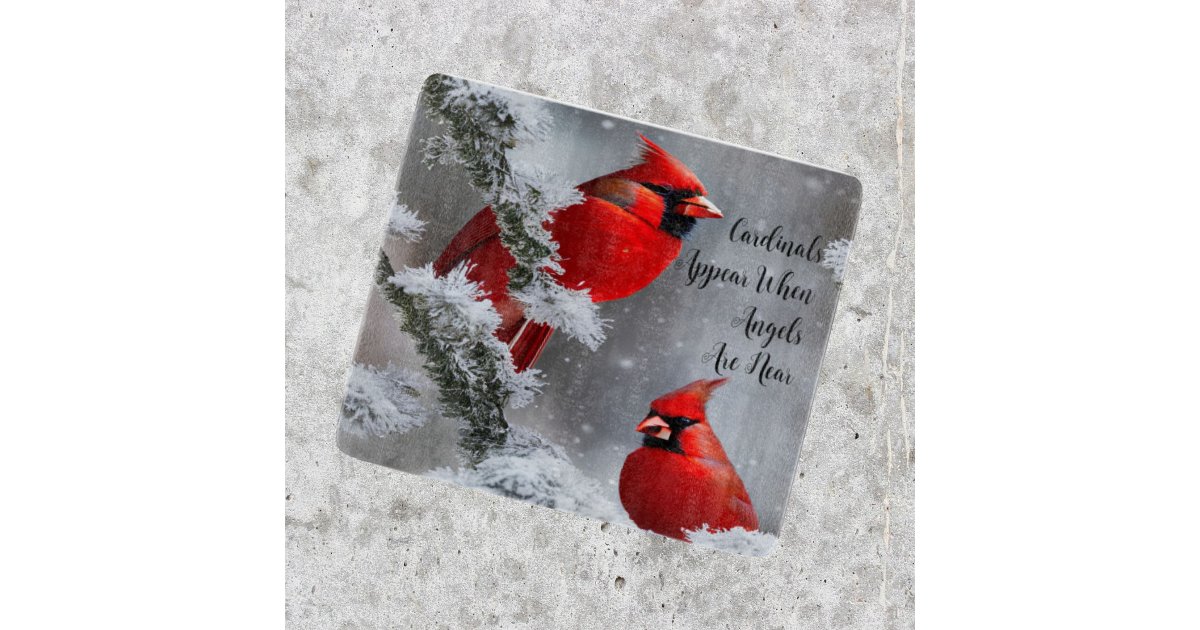 Red Cardinal Birds Angels Are Near Cutting Board | Zazzle
