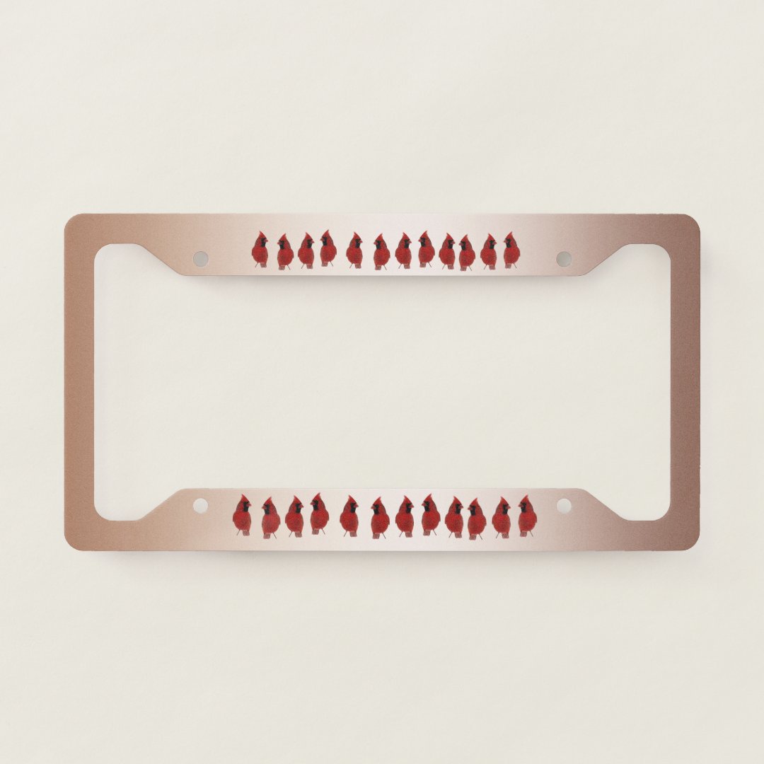 Red Cardinal Birds License Plate Frame | Zazzle