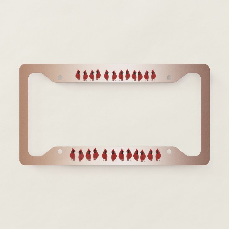 Red Cardinal Birds License Plate Frame | Zazzle