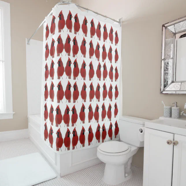 Red Cardinal Birds Shower Curtain | Zazzle