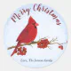 Red Cardinal Birthday Christmas Classic Round Sticker | Zazzle