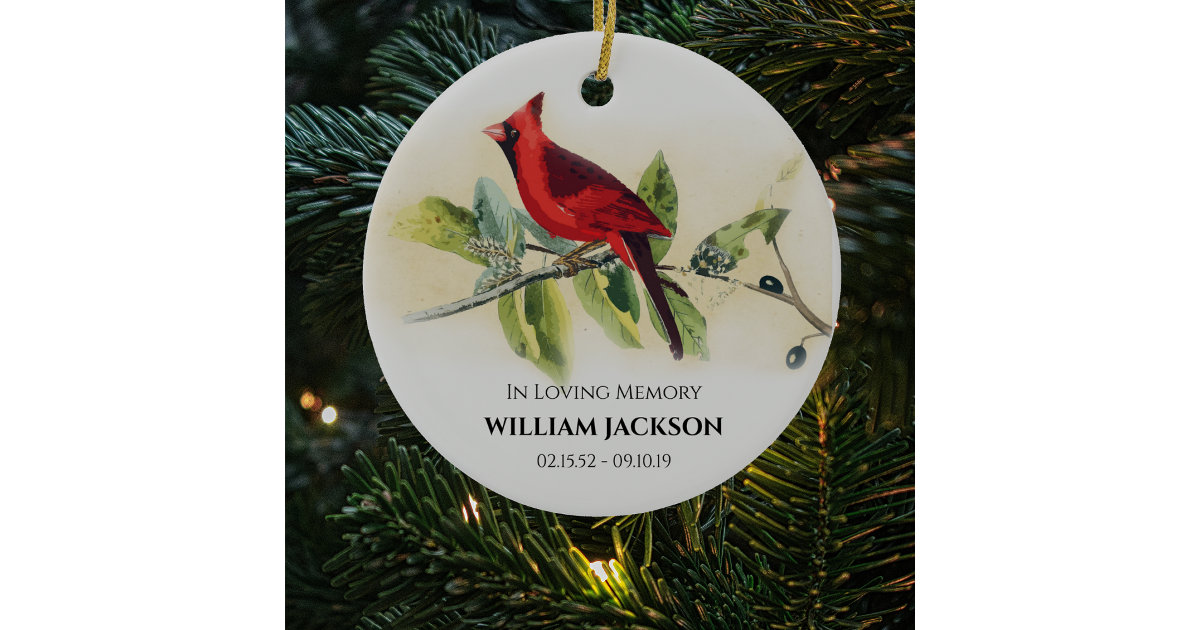 Red Cardinal Christmas Tree Ceramic Ornament | Zazzle
