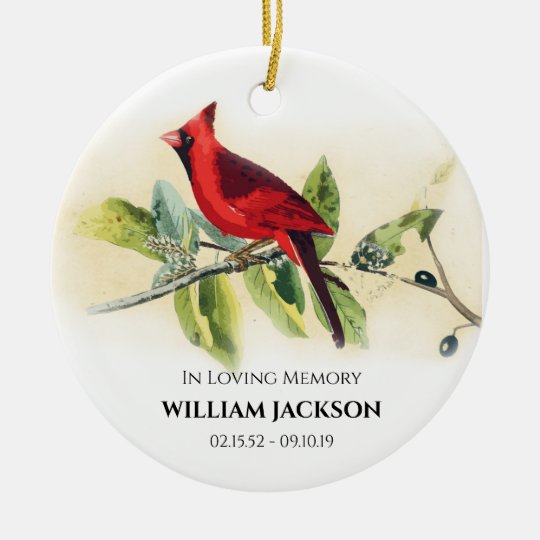 Red Cardinal Christmas Tree Ceramic Ornament | Zazzle.com