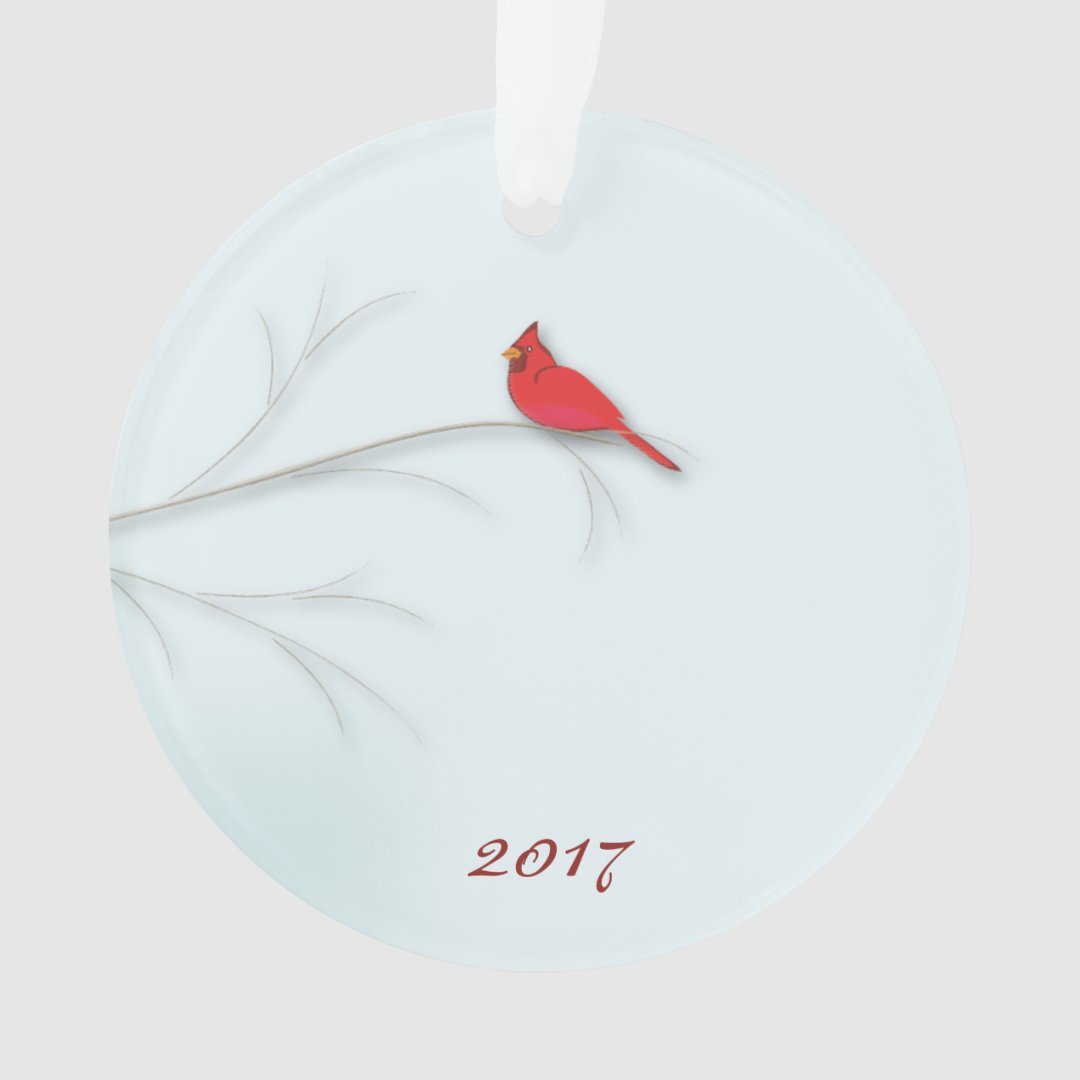 Red Cardinal Editable Photo Ornament | Zazzle