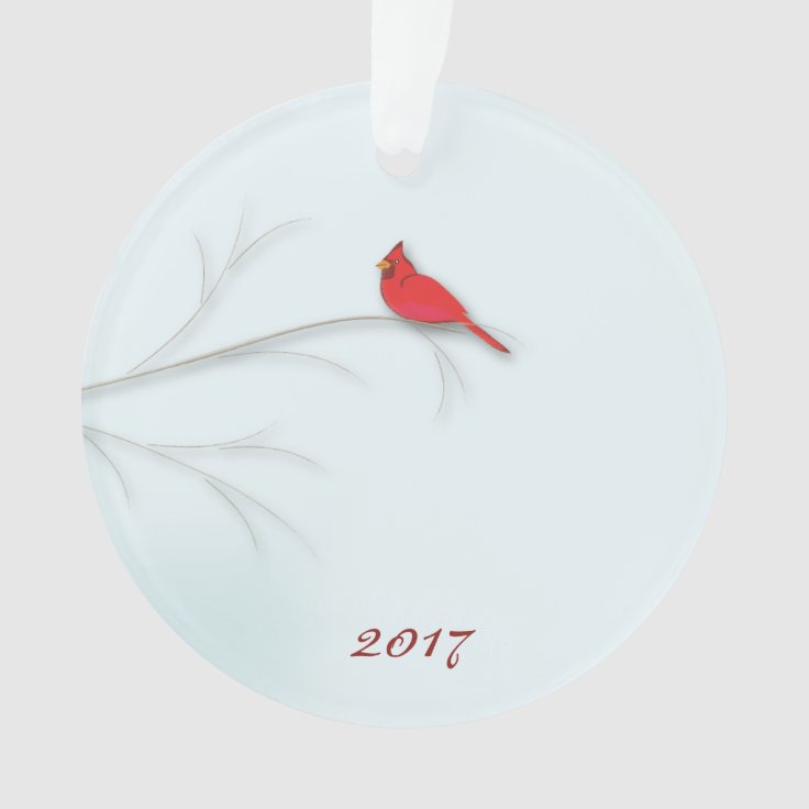 Red Cardinal Editable Photo Ornament | Zazzle