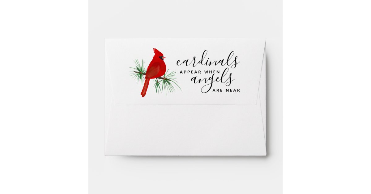 Red Cardinal Funeral Stationery Envelope | Zazzle