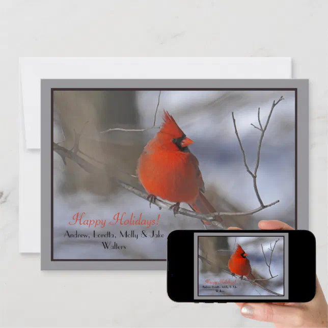 Red Cardinal Holiday Card | Zazzle