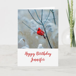 Red Cardinal Birthday Cards | Zazzle