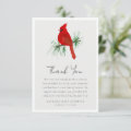 Red Cardinal Photo Sympathy Funeral Thank You Card | Zazzle