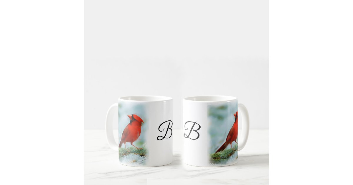 Red Cardinal Print Personalized Coffee Mug | Zazzle