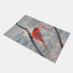 Red Cardinal Profile Doormat | Zazzle