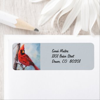 Red Cardinal Return Address Label | Zazzle