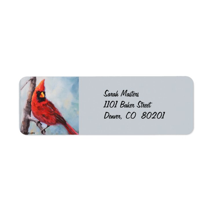 Red Cardinal Return Address Label | Zazzle