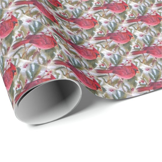 RED CARDINAL WRAPPING PAPER | Zazzle.com