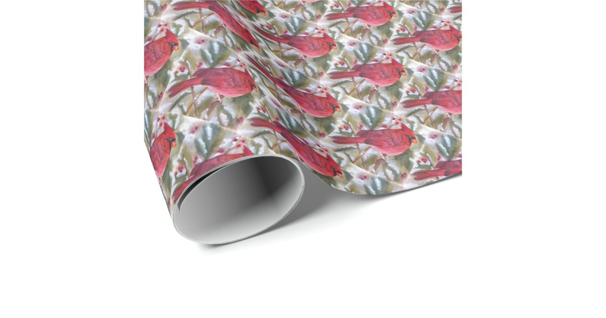 RED CARDINAL WRAPPING PAPER | Zazzle