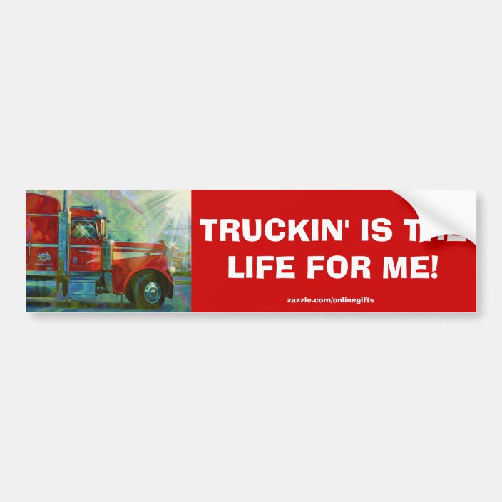 RED CARGO TRUCK BIG RIG TRUCKERS Bumper Sticker | Zazzle.com