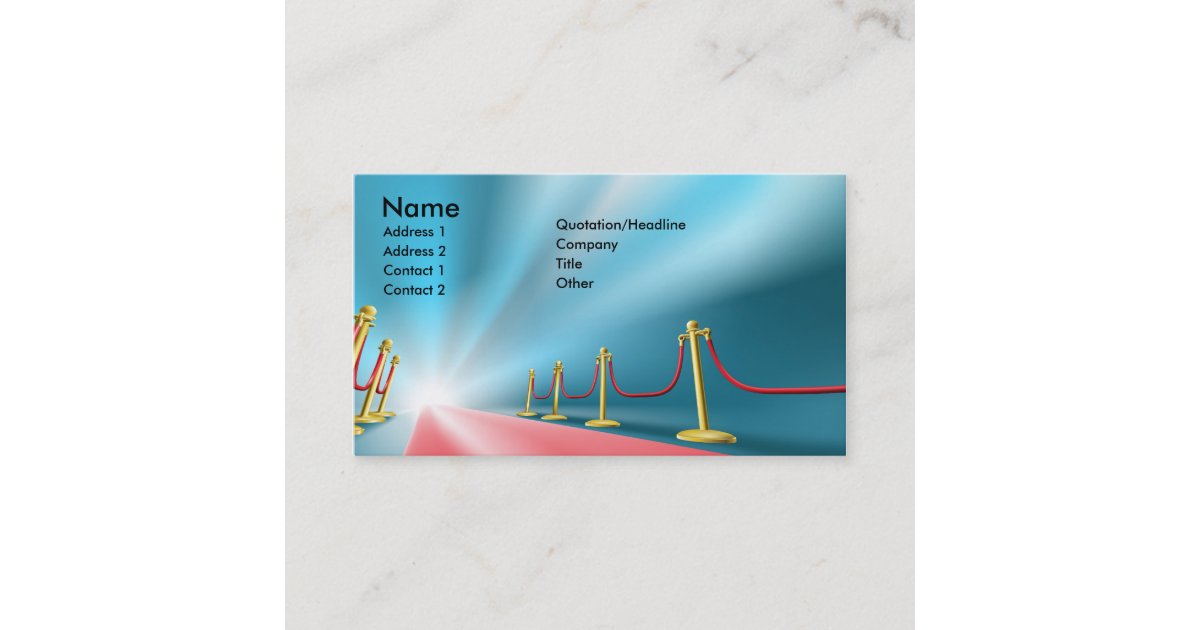 Red carpet entrance business card | Zazzle