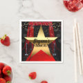 Red Carpet Hollywood Gold Stars Birthday Party Napkins | Zazzle