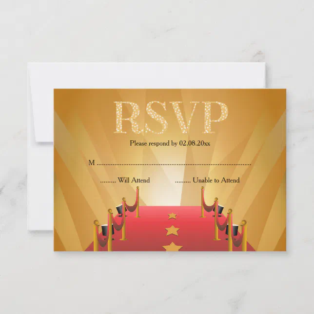 Red Carpet Hollywood Star RSVP | Zazzle
