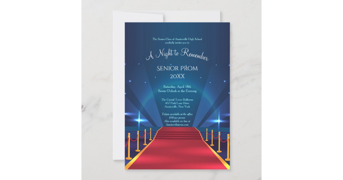 Red Carpet Prom Invitations | Zazzle