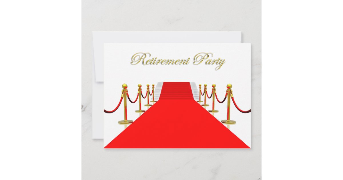 Red Carpet Retirement Invitation | Zazzle