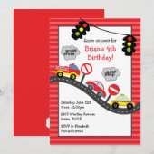 Red Cars Birthday Party Invitation | Zazzle
