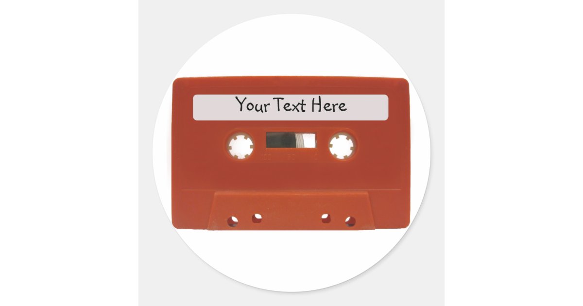 Red Cassette Tape Customizable Stickers | Zazzle