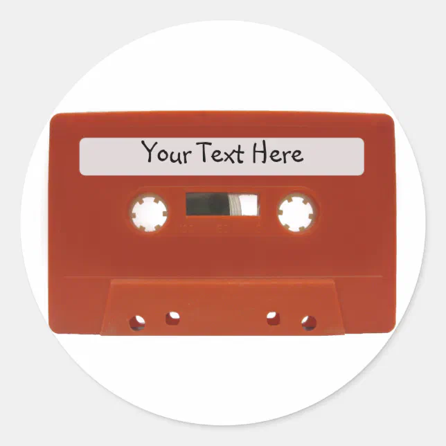 Red Cassette Tape Customizable Stickers | Zazzle