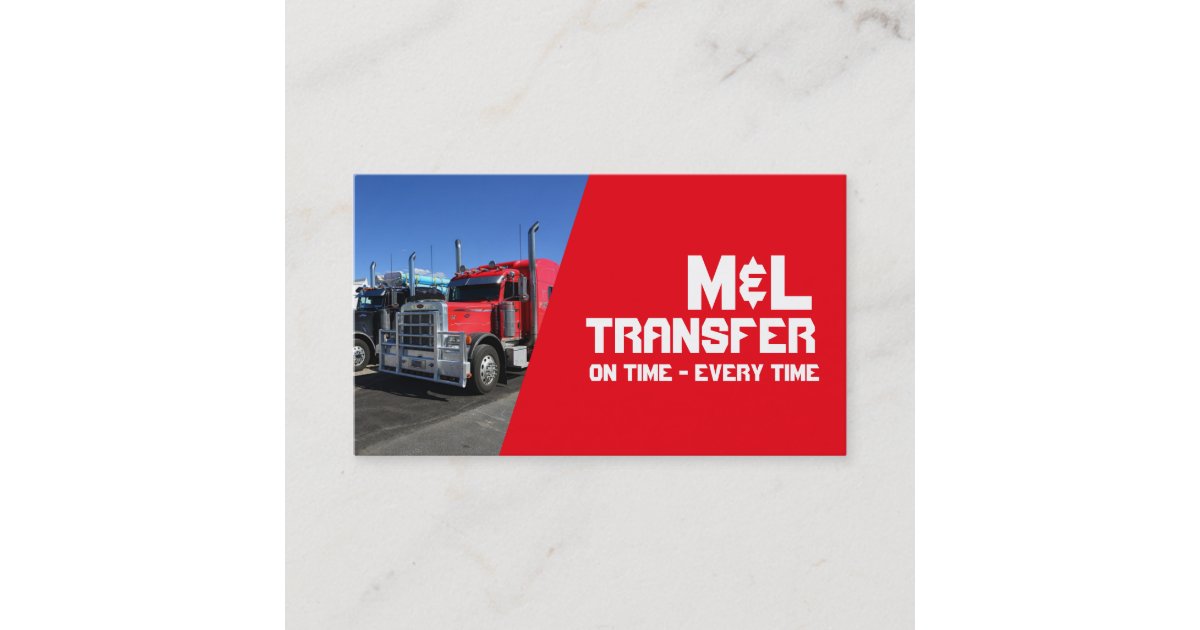 Red CDL Truck Driver Delivery Freight Distribution Business Card | Zazzle