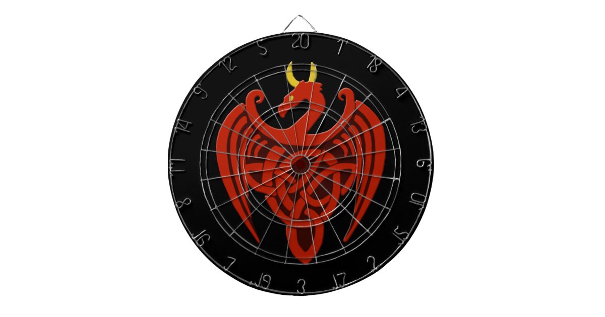 Red Celtic Dragon Dart Board | Zazzle