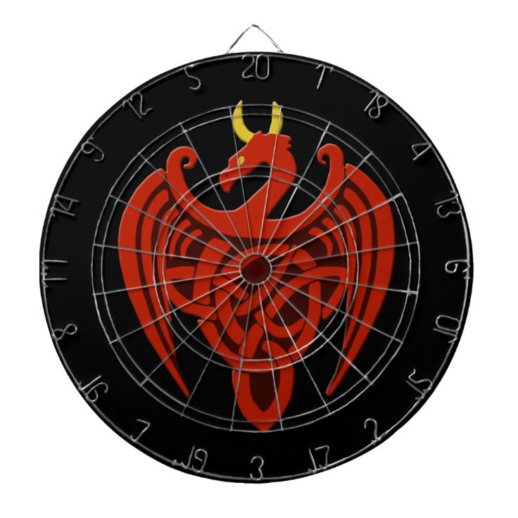 Red Celtic Dragon Dart Board | Zazzle